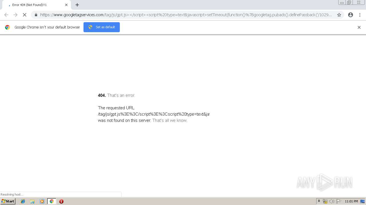 Malware analysis https://www.googletagservices.com/tag/js/gpt.js"> setTimeout(function ...
