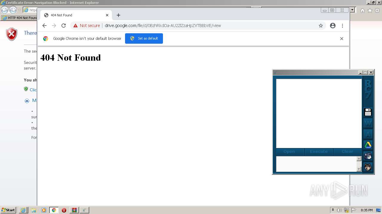 Analysis rc7_blue-1_2.zip (MD5: 8AB2E4AF15C98940A96767DE06F2B637 ...