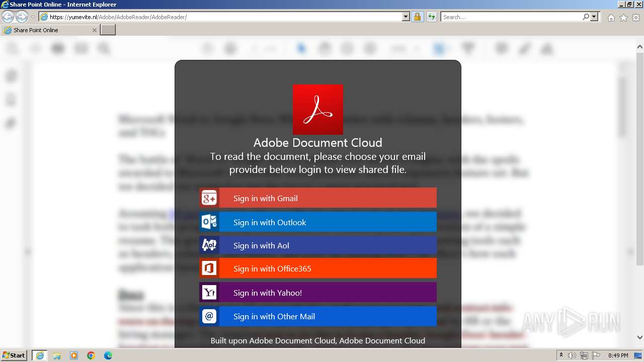 Malware analysis https://yumevite.nl/Adobe/AdobeReader/AdobeReader ...