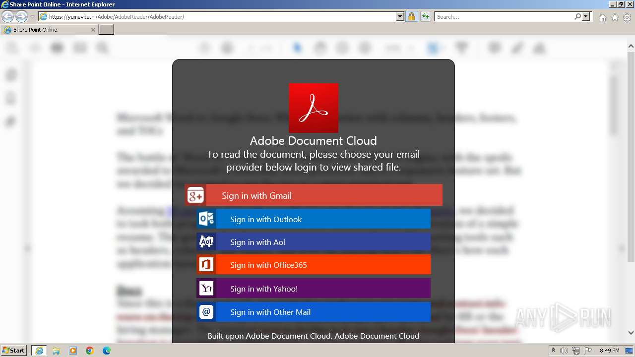 Malware analysis https://yumevite.nl/Adobe/AdobeReader/AdobeReader ...