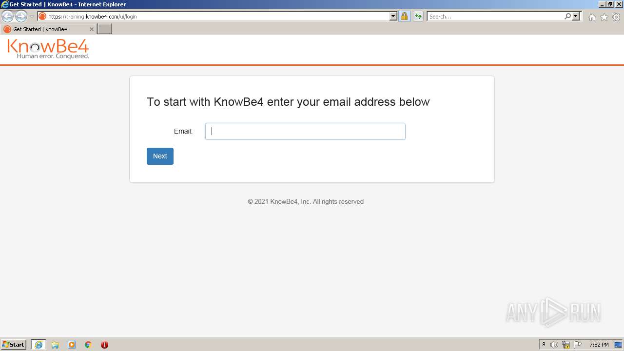 Malware analysis https://training.knowbe4.com/ui/login Malicious ...