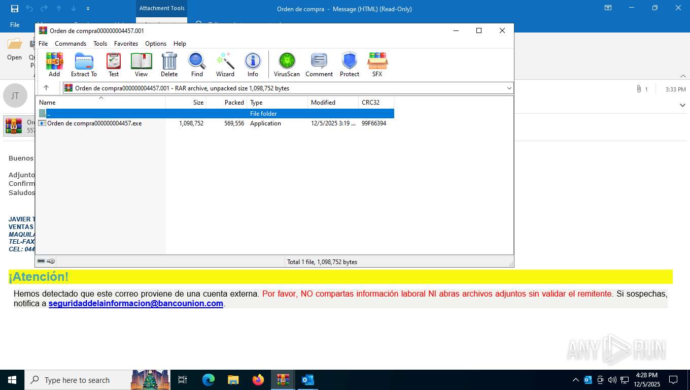 Malware analysis Mensajes en cuarentena (5).zip Malicious activity ...