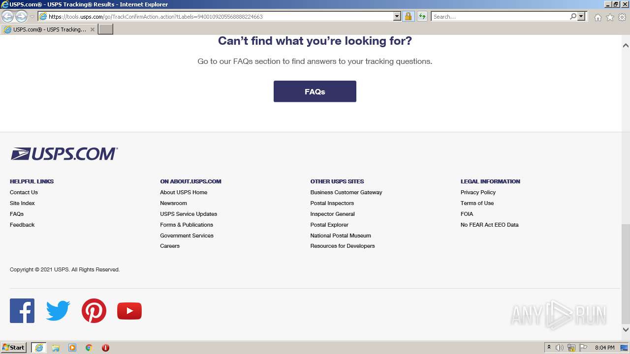 Malware analysis https://tools.usps.com/go/TrackConfirmAction.action?tLabels ...