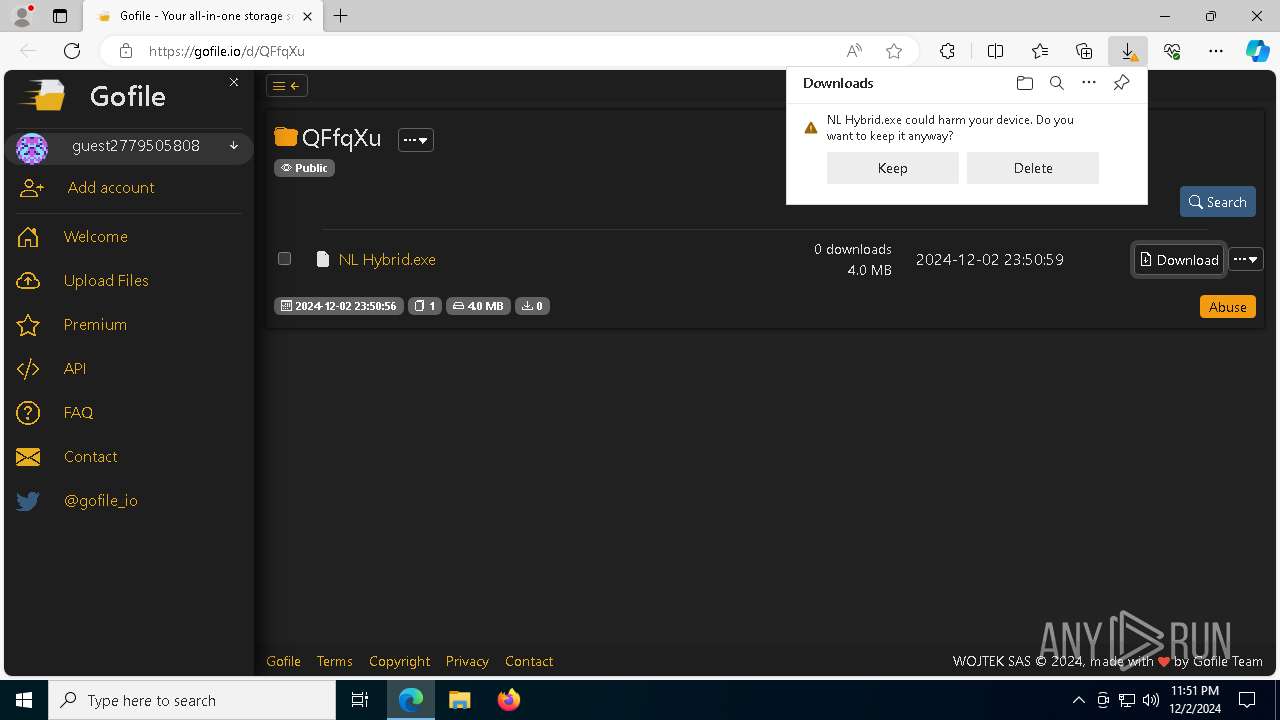 Analysis https://gofile.io/d/QFfqXu Malicious activity - Interactive analysis ANY.RUN