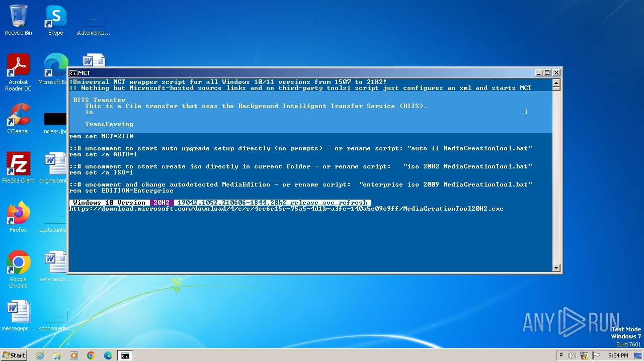 Malware analysis MediaCreationTool.bat Malicious activity | ANY.RUN ...
