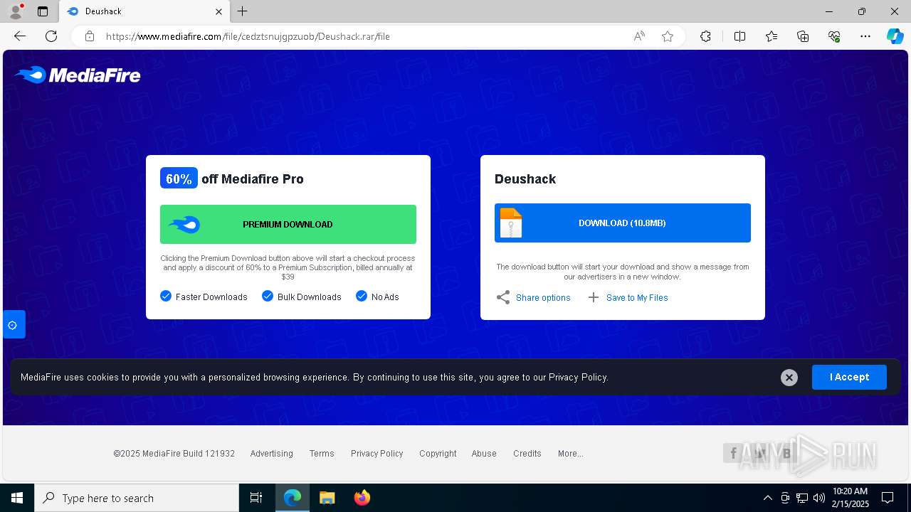 Malware analysis https://deushack.eu/ Malicious activity | ANY.RUN ...