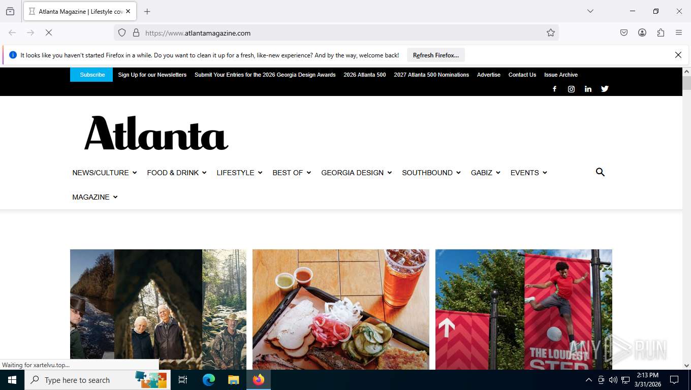 Malware analysis atlantamagazine.com Malicious activity | ANY.RUN ...