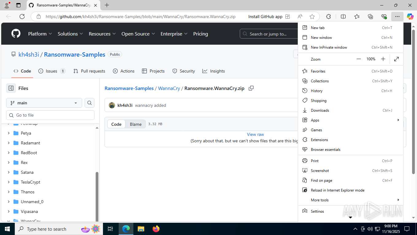 Malware analysis https://github.com/kh4sh3i/Ransomware-Samples/blob/main/WannaCry/Ransomware ...