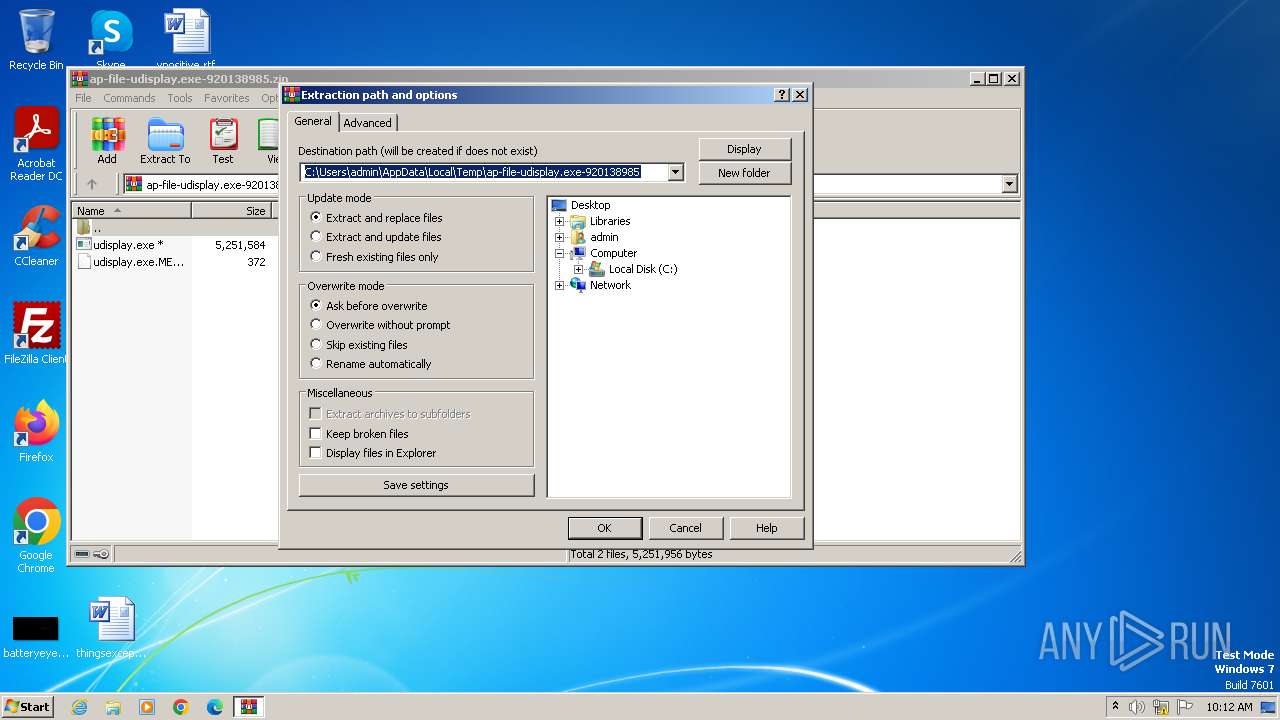 Malware analysis ap-file-udisplay.exe-920138985.zip Malicious activity ...