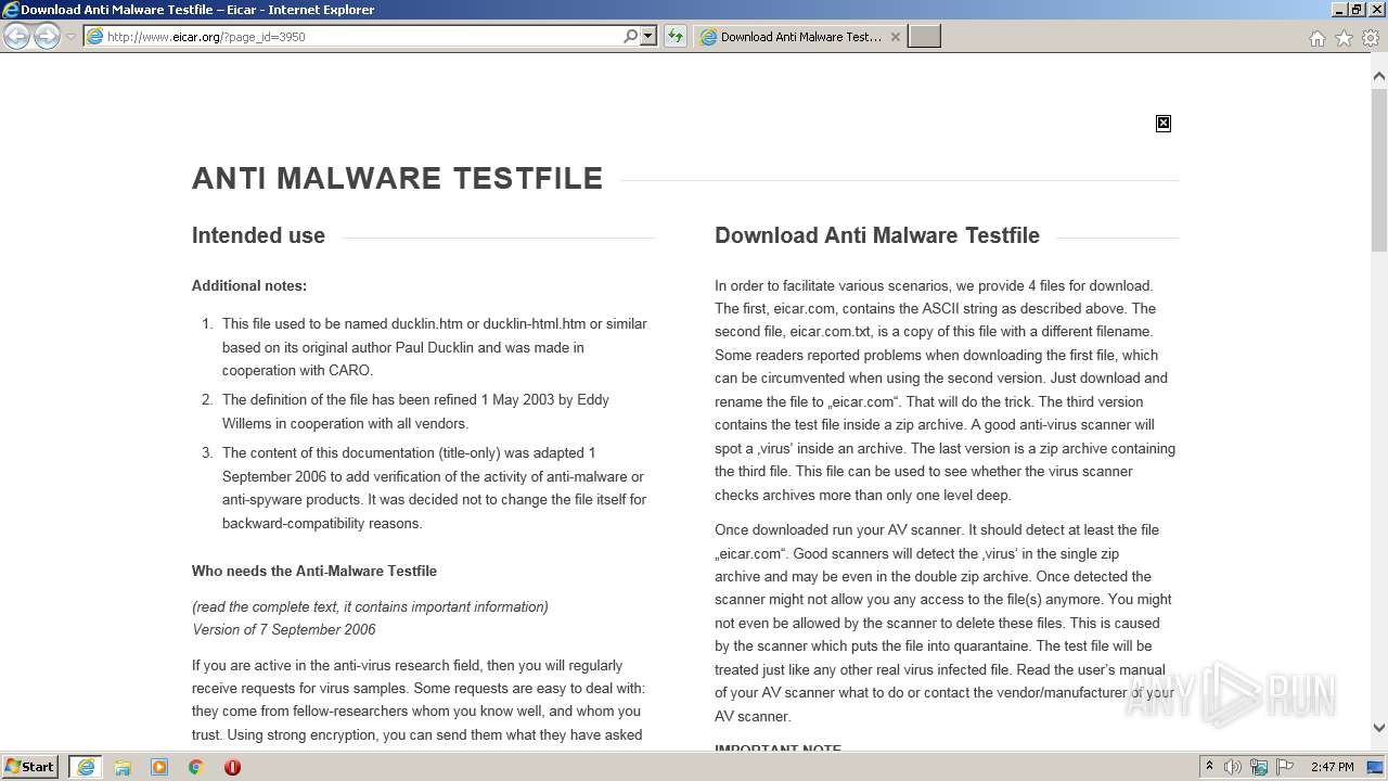 Malware analysis http://eicar.org/86-0-Intended-use.html Malicious ...
