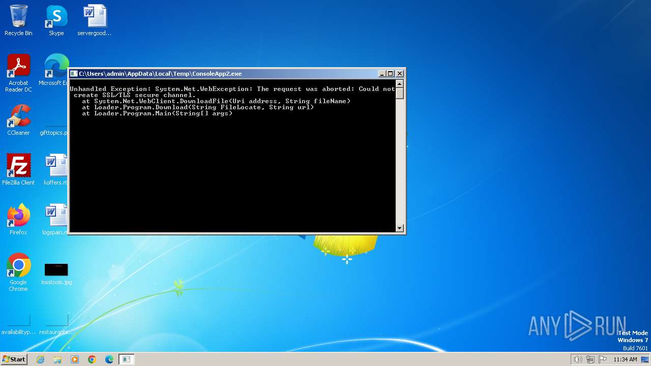 Malware analysis ConsoleApp2.exe Malicious activity | ANY.RUN - Malware Sandbox Online