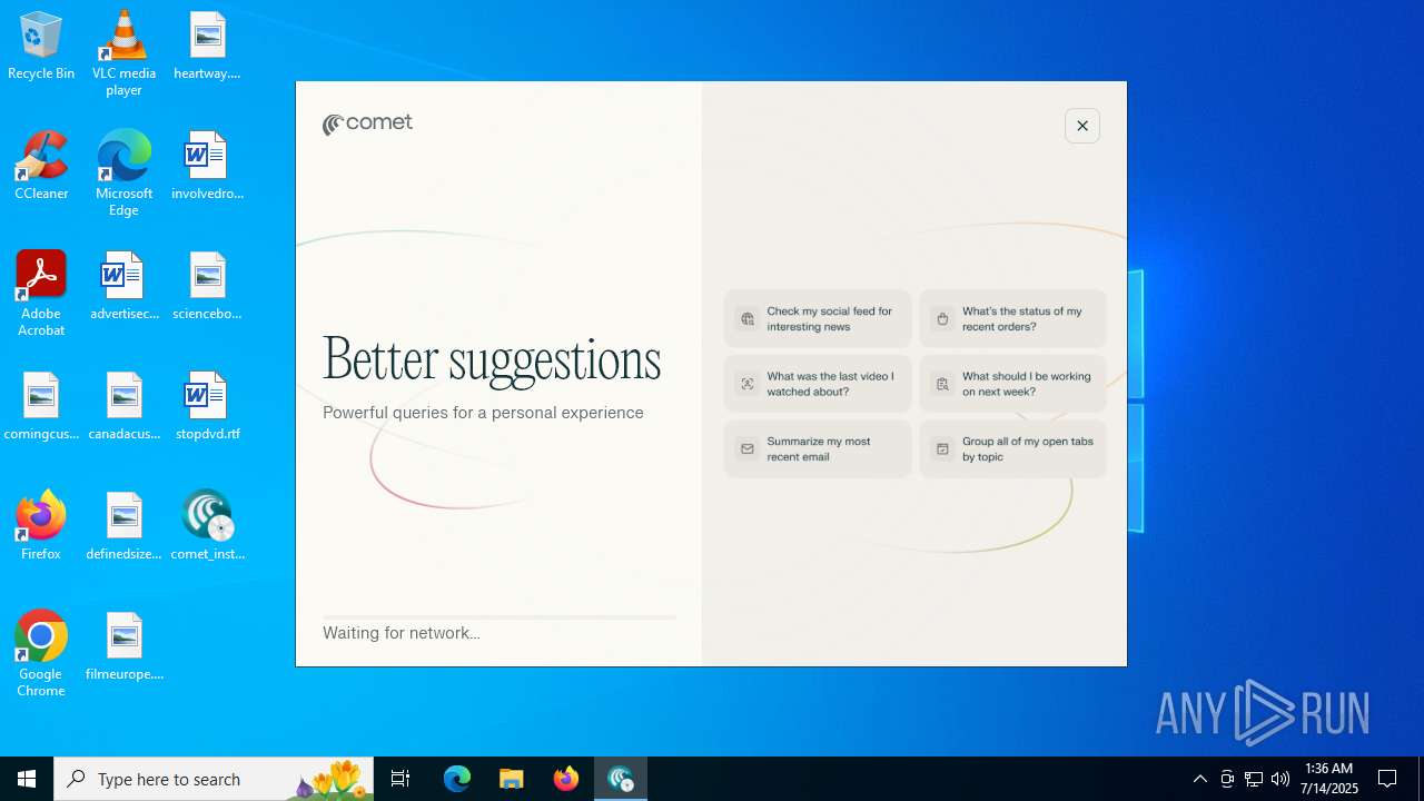 Analysis comet_installer_latest.exe (MD5 ...