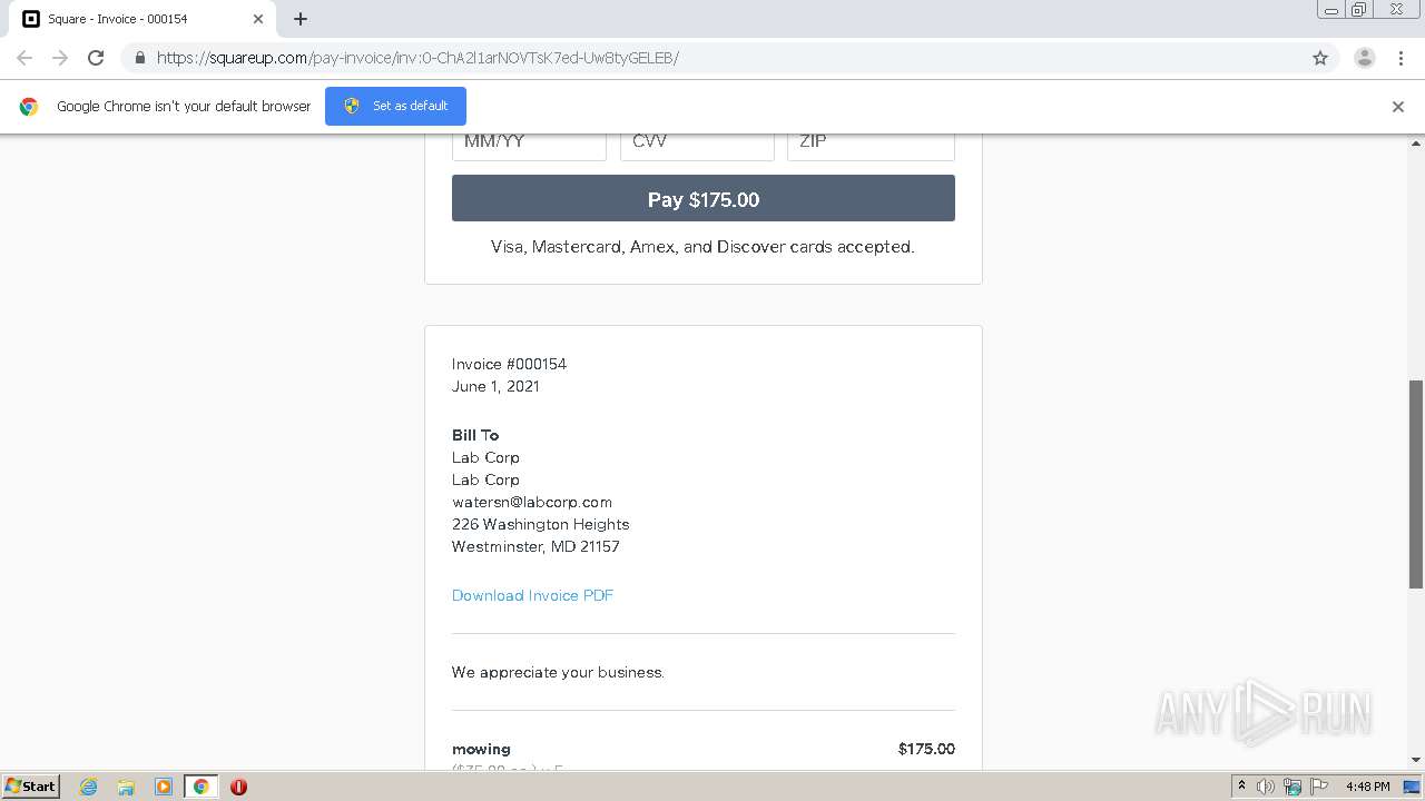Malware analysis https://wcssssxs.r.us-west-2.awstrack.me/L0/https:%2F%2Fsquareup.com%2Fpay ...