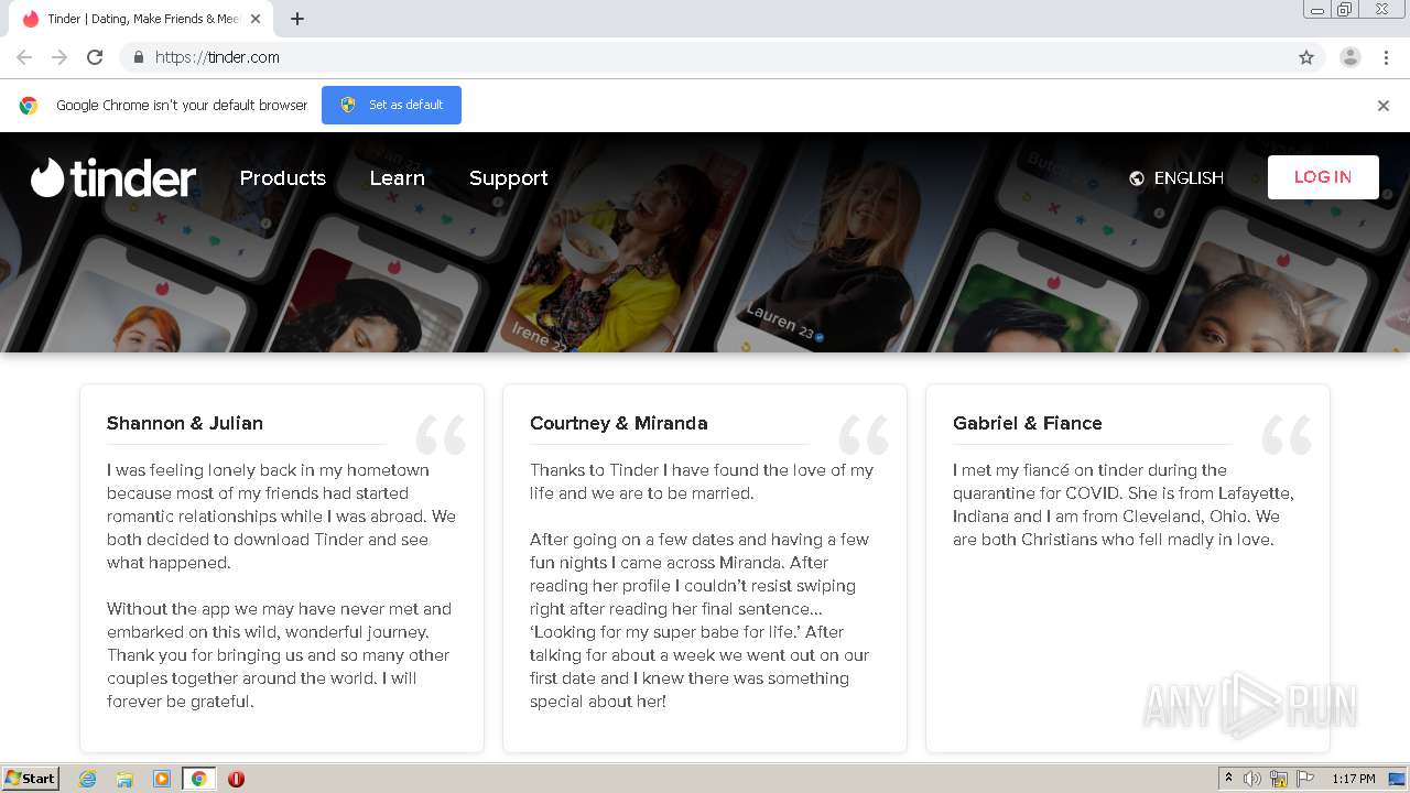 Malware analysis https://www.gotinder.com Malicious activity | ANY.RUN ...