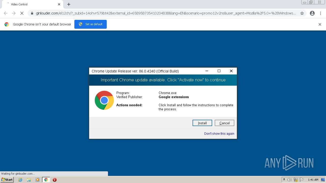 Malware analysis https://ginlouder.com/el12ch/?_subid=14ohvr579bt42 ...