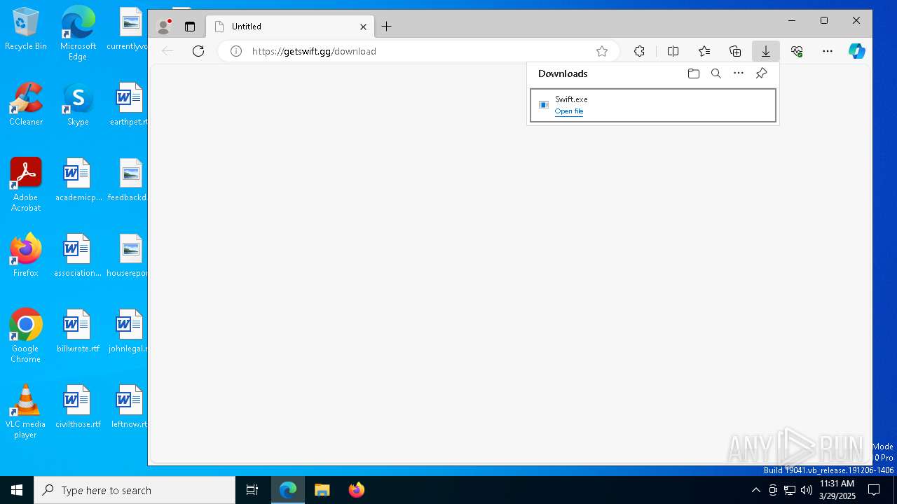 Malware analysis https://getswift.gg/download Malicious activity | ANY.RUN - Malware Sandbox Online