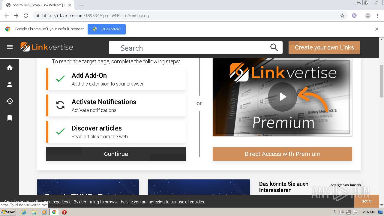 Malware analysis https://linkvertise.com/189594/SpartaFNSmap?o=sharing Malicious activity | ANY ...