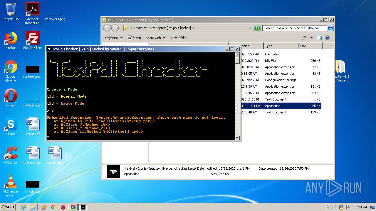 Analysis TexPal_v1.5_By_Septex__Paypal_Checker_.zip (MD5: 0F43B92790DE88FDEE48FF093F79EBA7 ...