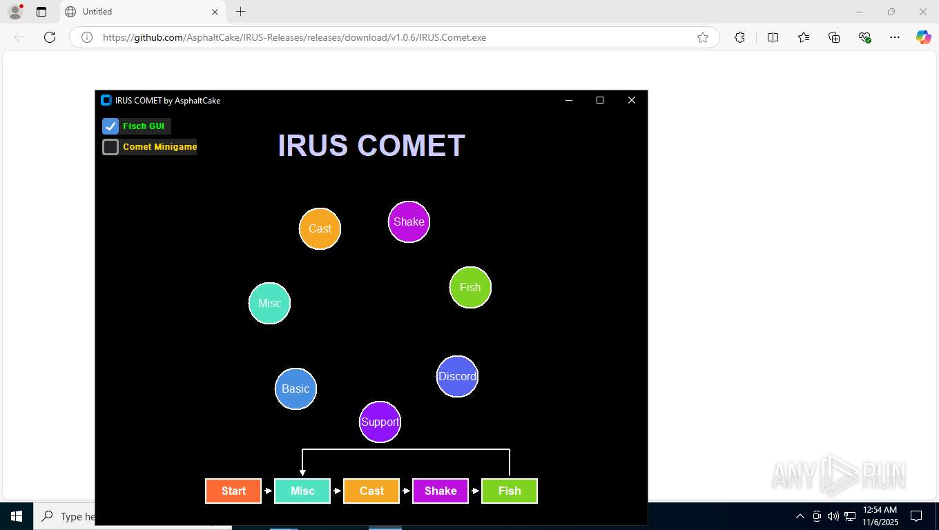 Malware analysis https://github.com/AsphaltCake/IRUS-Releases/releases ...