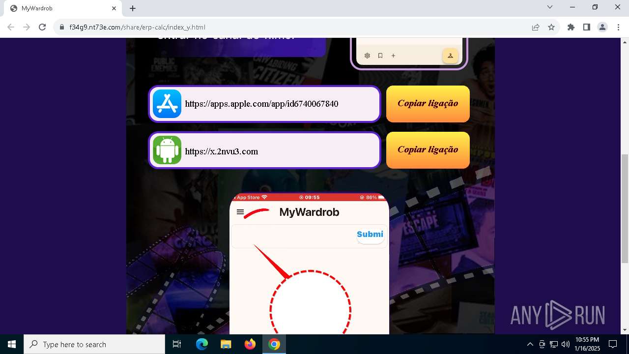 Malware analysis https://f34g9.nt73e.com/share/erp-calc/index_y.html No threats detected | ANY ...