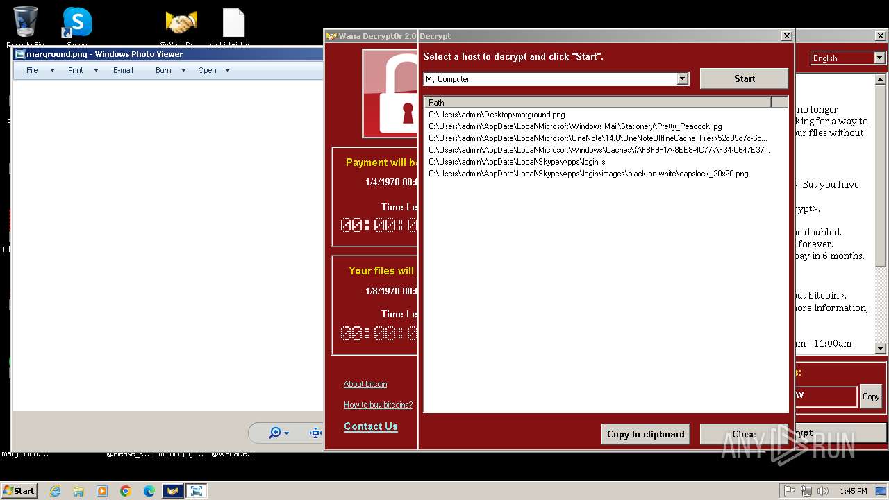 Malware analysis WannaCry.EXE Malicious activity | ANY.RUN - Malware ...