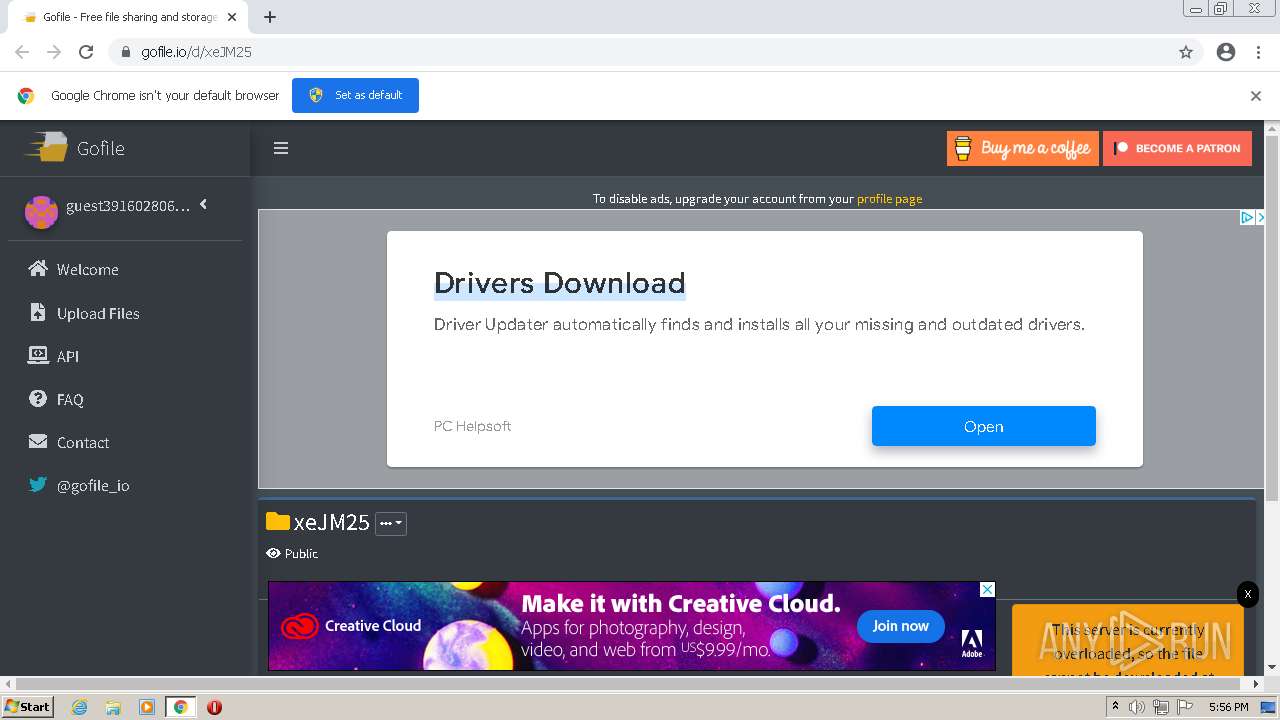 Malware analysis https://gofile.io/d/xeJM25 Malicious activity | ANY.RUN - Malware Sandbox Online