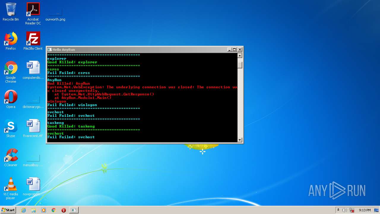 Malware Analysis Anyrun.exe Malicious Activity