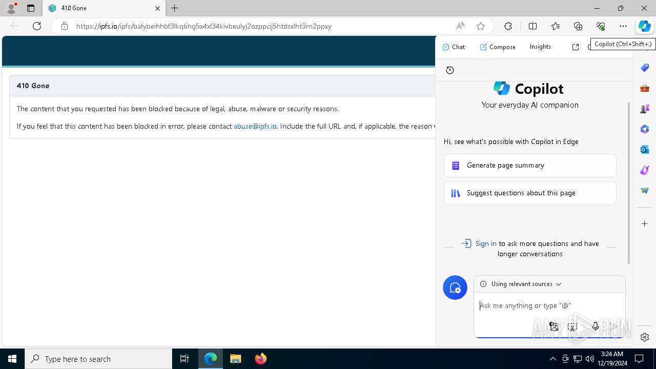 Analysis https://ipfs.io/ipfs ...