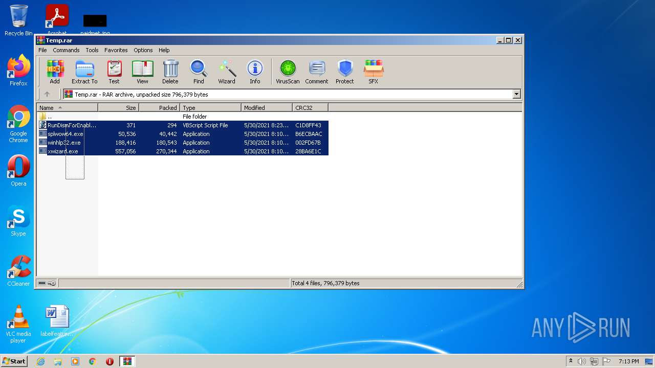 Malware analysis Temp.rar Malicious activity | ANY.RUN - Malware Sandbox Online