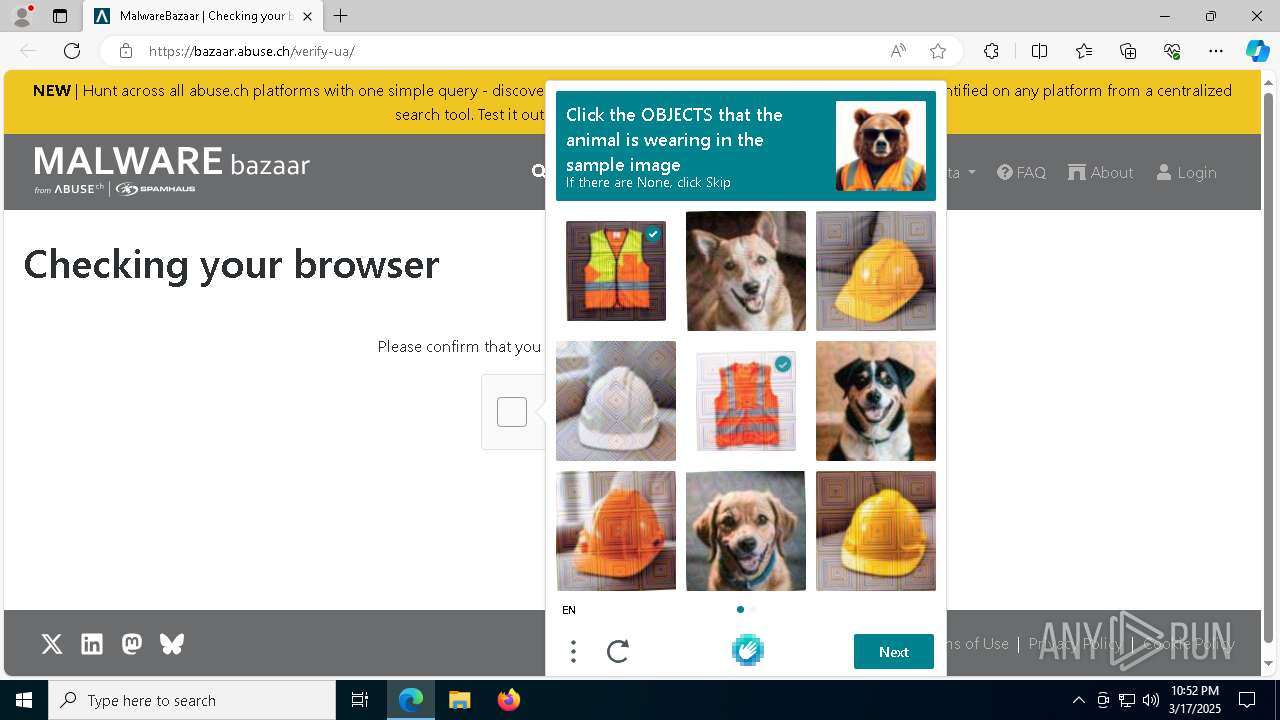 Analysis https://bazaar.abuse.ch/download ...