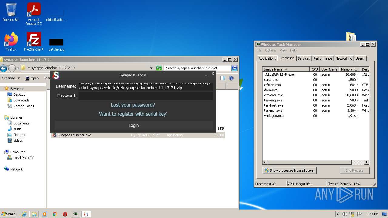 Malware analysis https://cdn1.synapsecdn.to/rel/synapse-launcher-11-17 ...