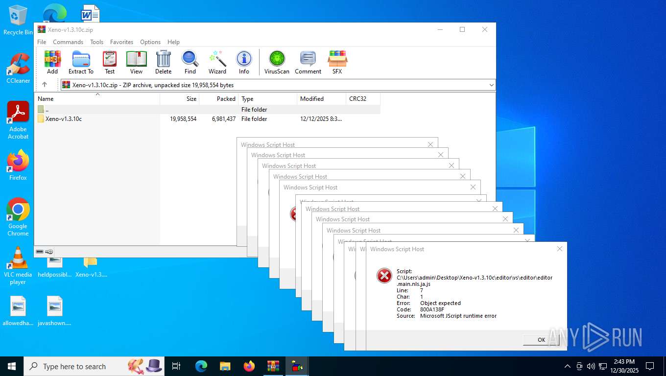 Malware analysis Xeno-v1.3.10c.zip Malicious activity | ANY.RUN ...