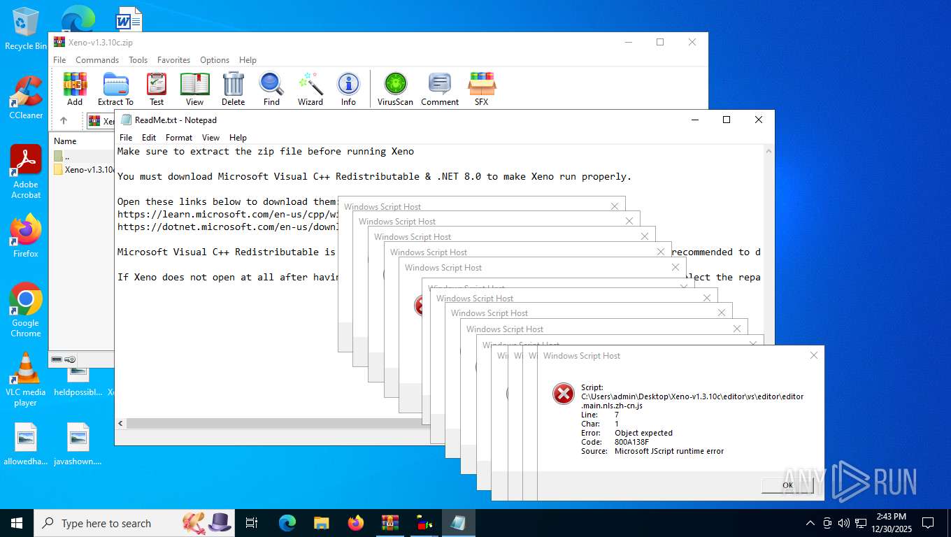 Malware analysis Xeno-v1.3.10c.zip Malicious activity | ANY.RUN ...