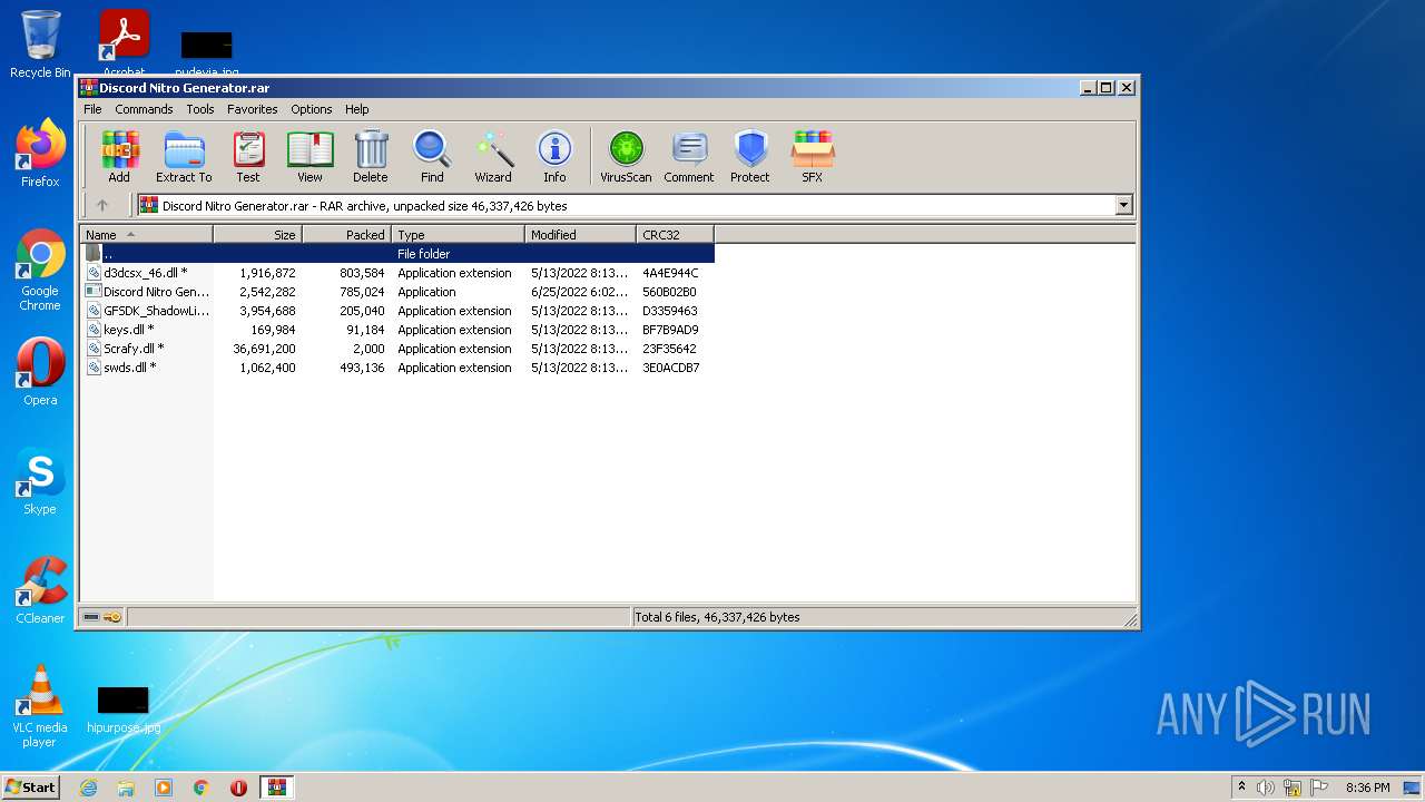 Malware Analysis Discord Nitro Generator.rar Malicious Activity