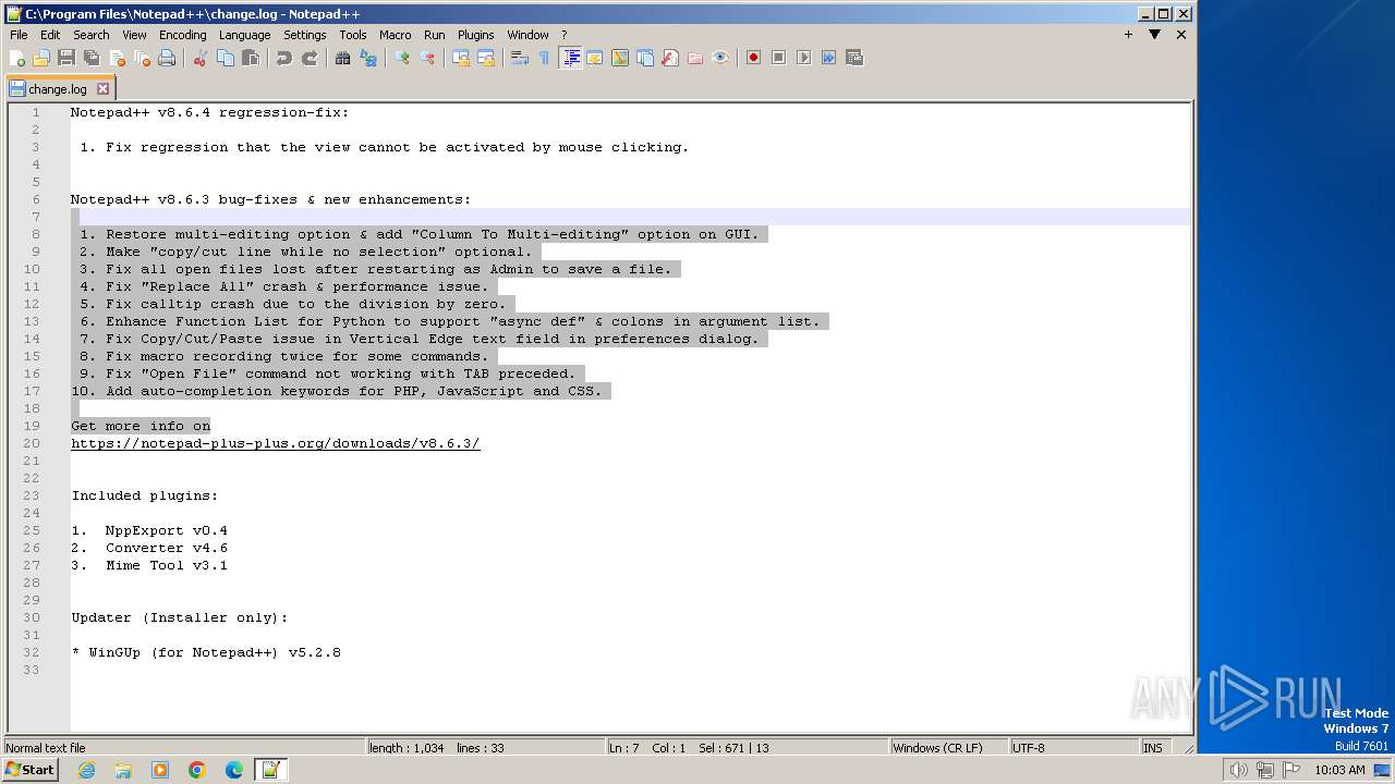 Analysis npp.8.6.4.Installer.exe (MD5: B02120ADEA3360F792534640B9AC2606) Malicious activity ...