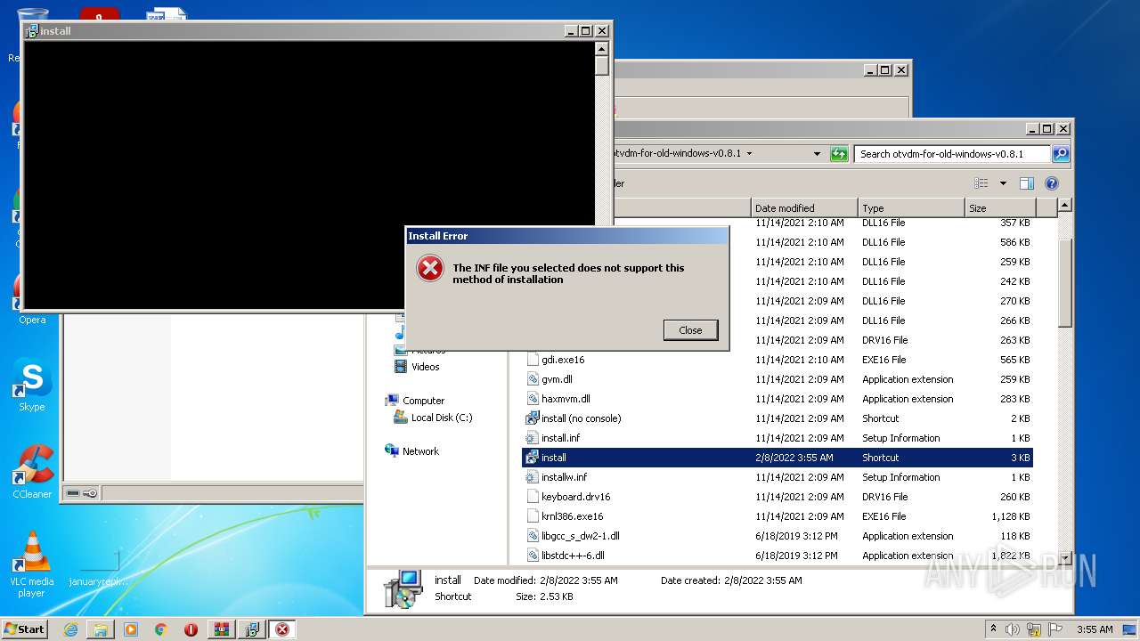 Malware Analysis Otvdm-for-old-windows-v0.8.1.zip Malicious Activity 