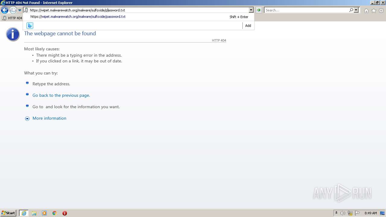 Malware analysis https://wipet.malwarewatch.org/malware/sulfoxide ...