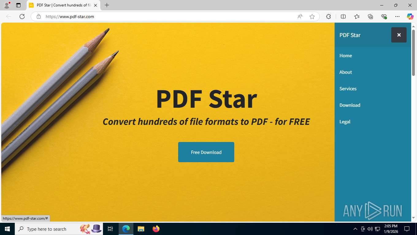 Malware analysis https://www.pdf-star.com/ Malicious activity | ANY.RUN ...