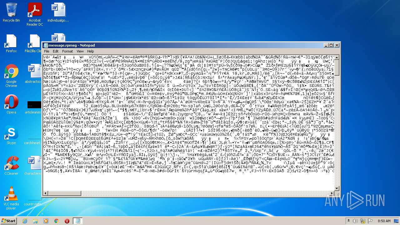 Malware analysis message.rpmsg Malicious activity | ANY.RUN - Malware ...