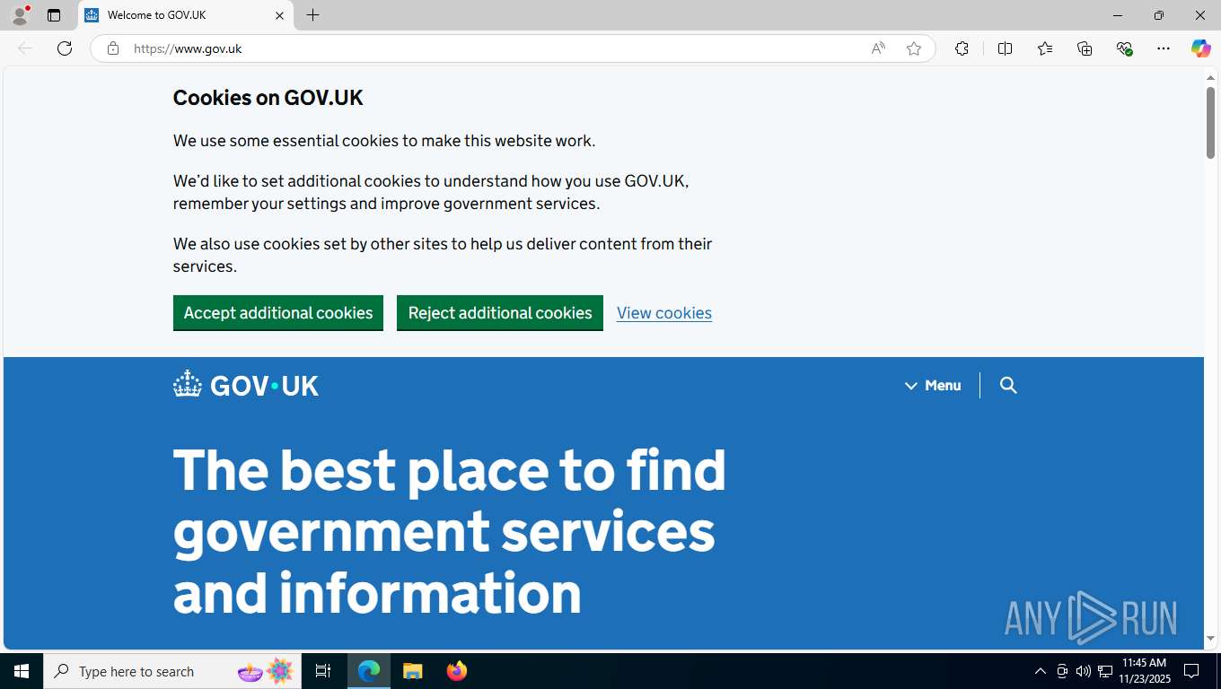 Malware analysis https://www.gov.uk/ No threats detected | ANY.RUN ...