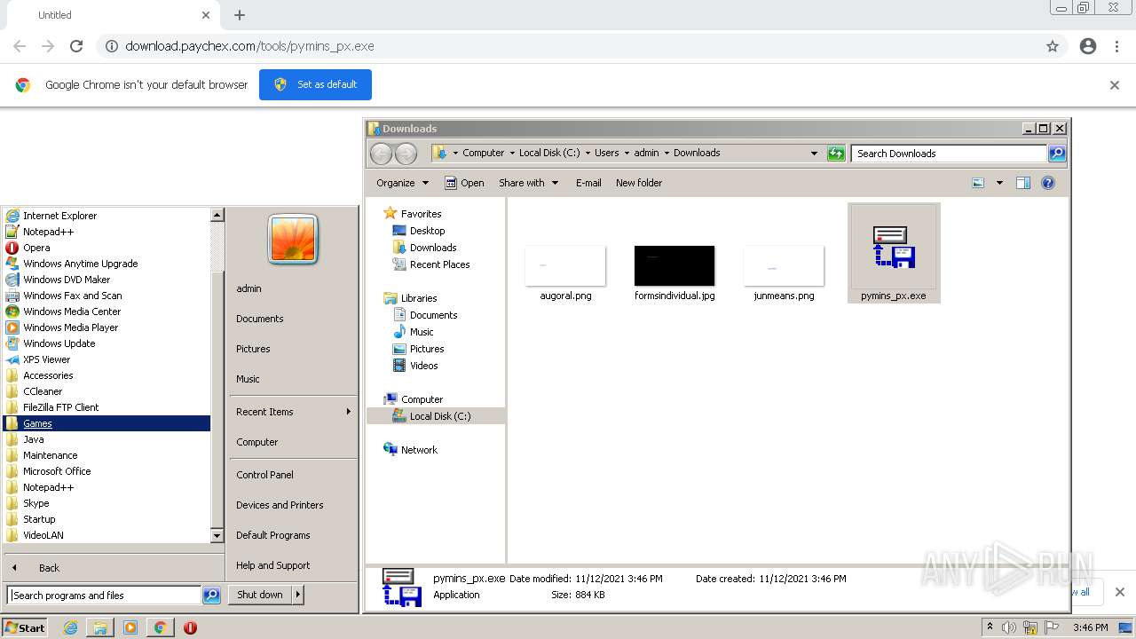 Malware analysis http://download.paychex.com/tools/pymins_px.exe ...