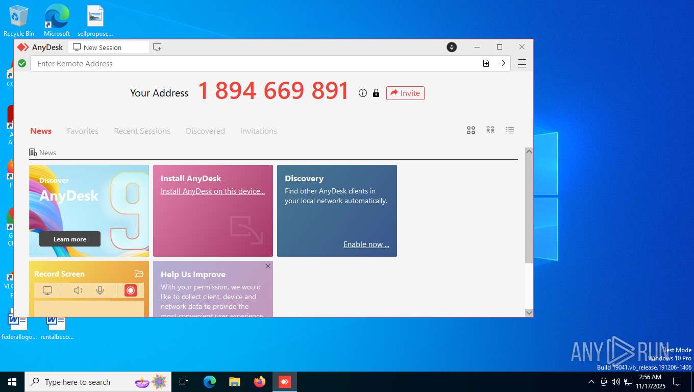 Analysis AnyDesk.exe (MD5: 6D11CC3D18A0F2AA499A535883E21A50) Malicious ...