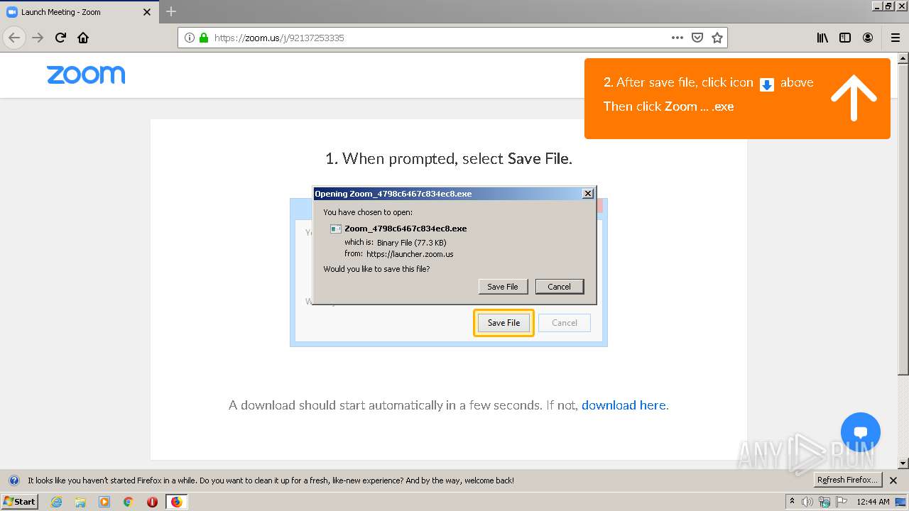 Malware analysis https://zoom.us/j/92137253335 Malicious activity | ANY ...