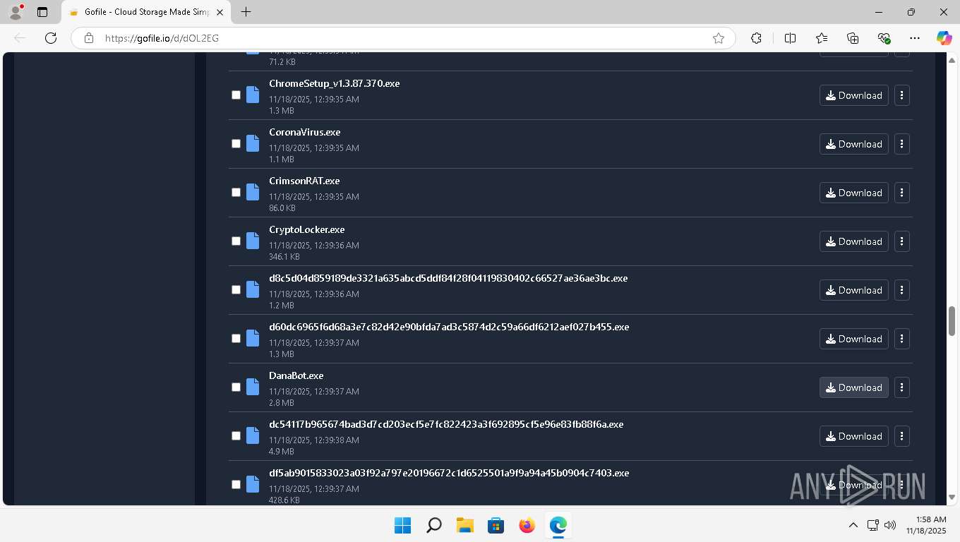 Analysis https://gofile.io/d/dOL2EG Malicious activity - Interactive analysis ANY.RUN