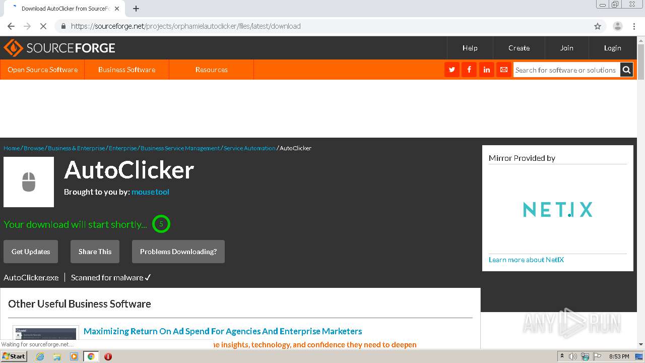 Malware analysis https://sourceforge.net/projects/orphamielautoclicker/ Malicious activity | ANY ...