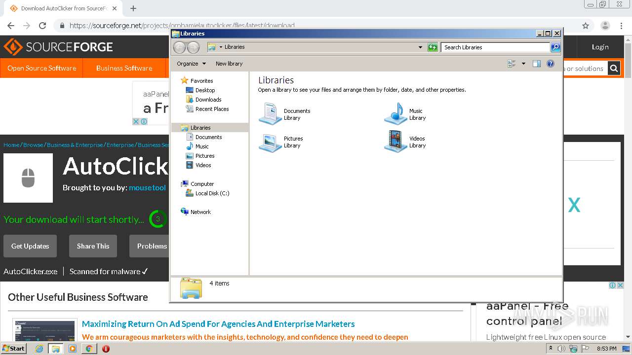 Malware analysis https://sourceforge.net/projects/orphamielautoclicker/ Malicious activity | ANY ...