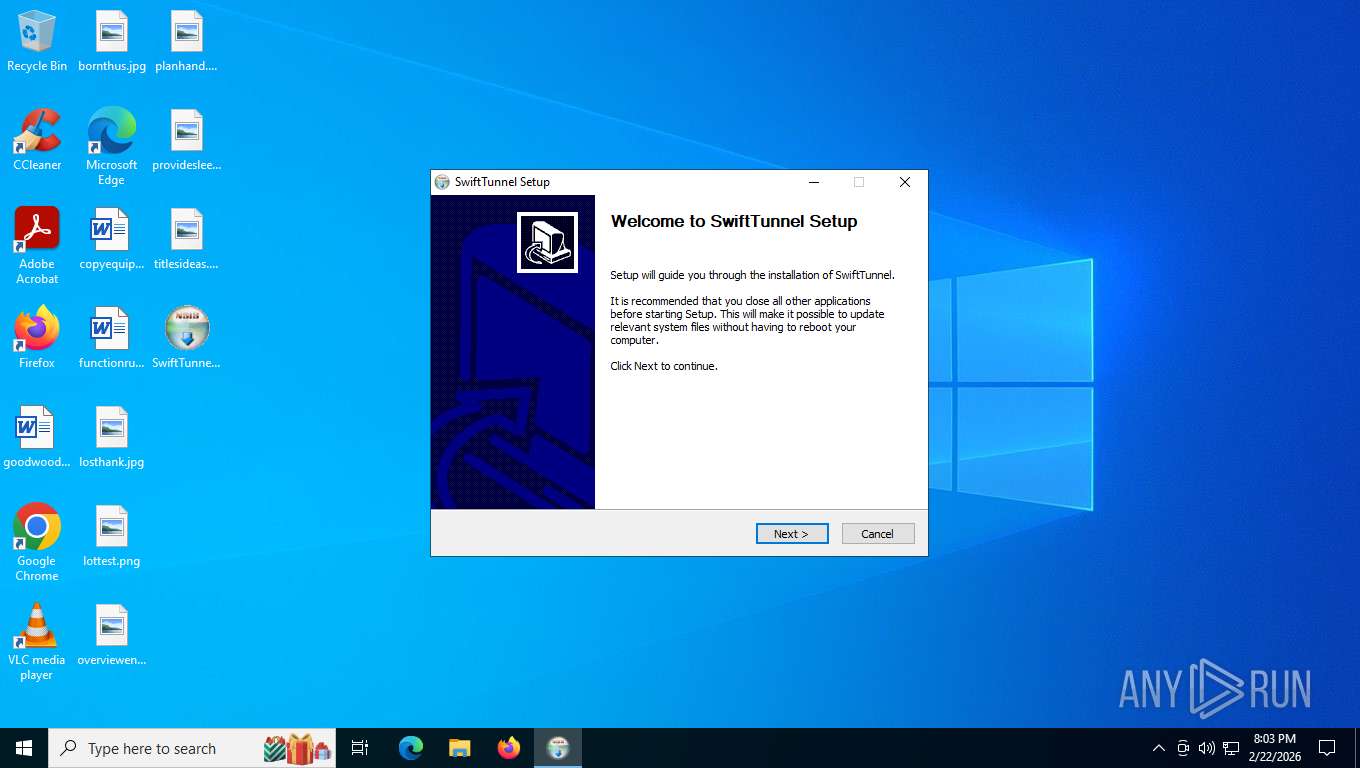 Malware analysis SwiftTunnel_1.20.0_x64-setup.exe Malicious activity ...