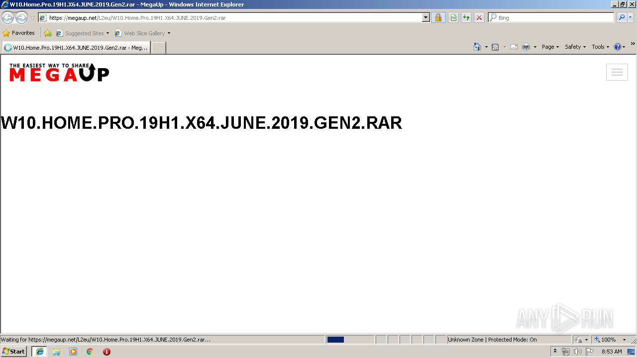 Malware analysis https://megaup.net/L2eu/W10.Home.Pro.19H1.X64.JUNE ...