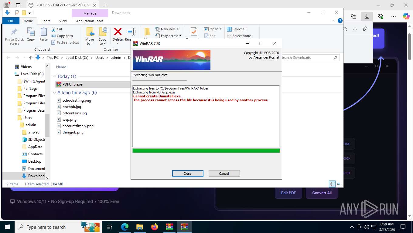 Malware analysis pdfgrip.com Malicious activity | ANY.RUN - Malware ...